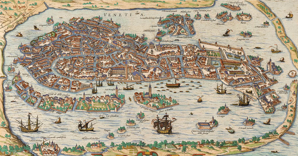 Artifact Puzzles - Old Venice Map Wooden Jigsaw Puzzle
