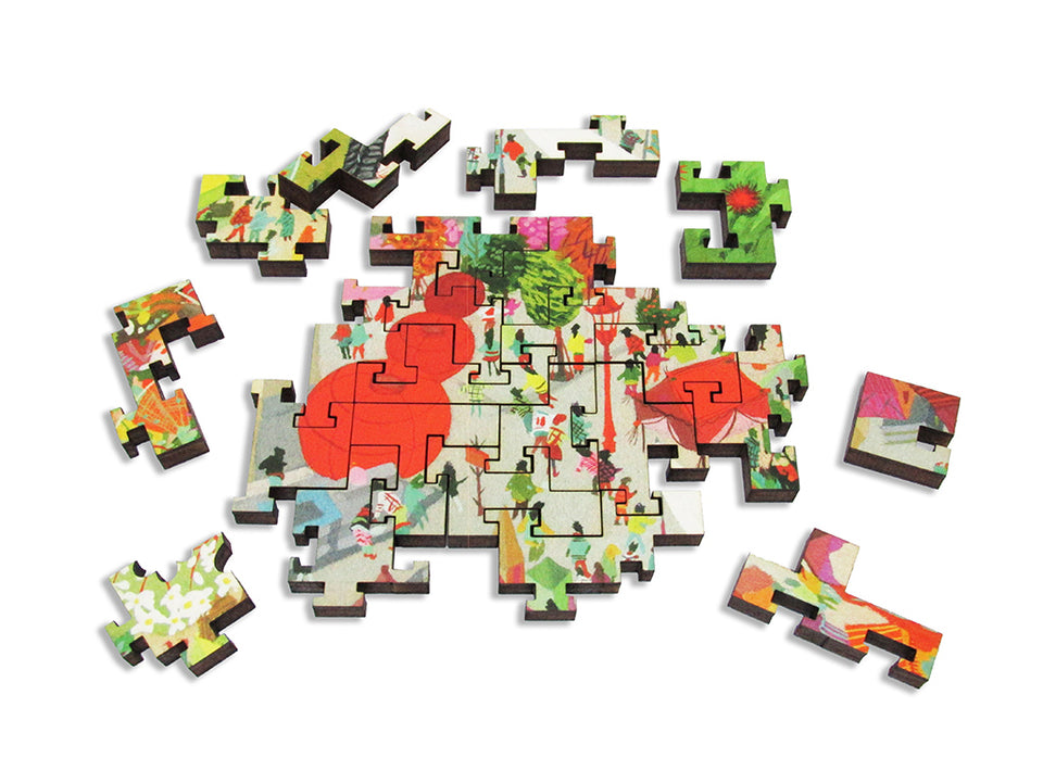 Artifact Puzzles - Rachell Sumpter Chinatown Quadtych Wooden Jigsaw Pu